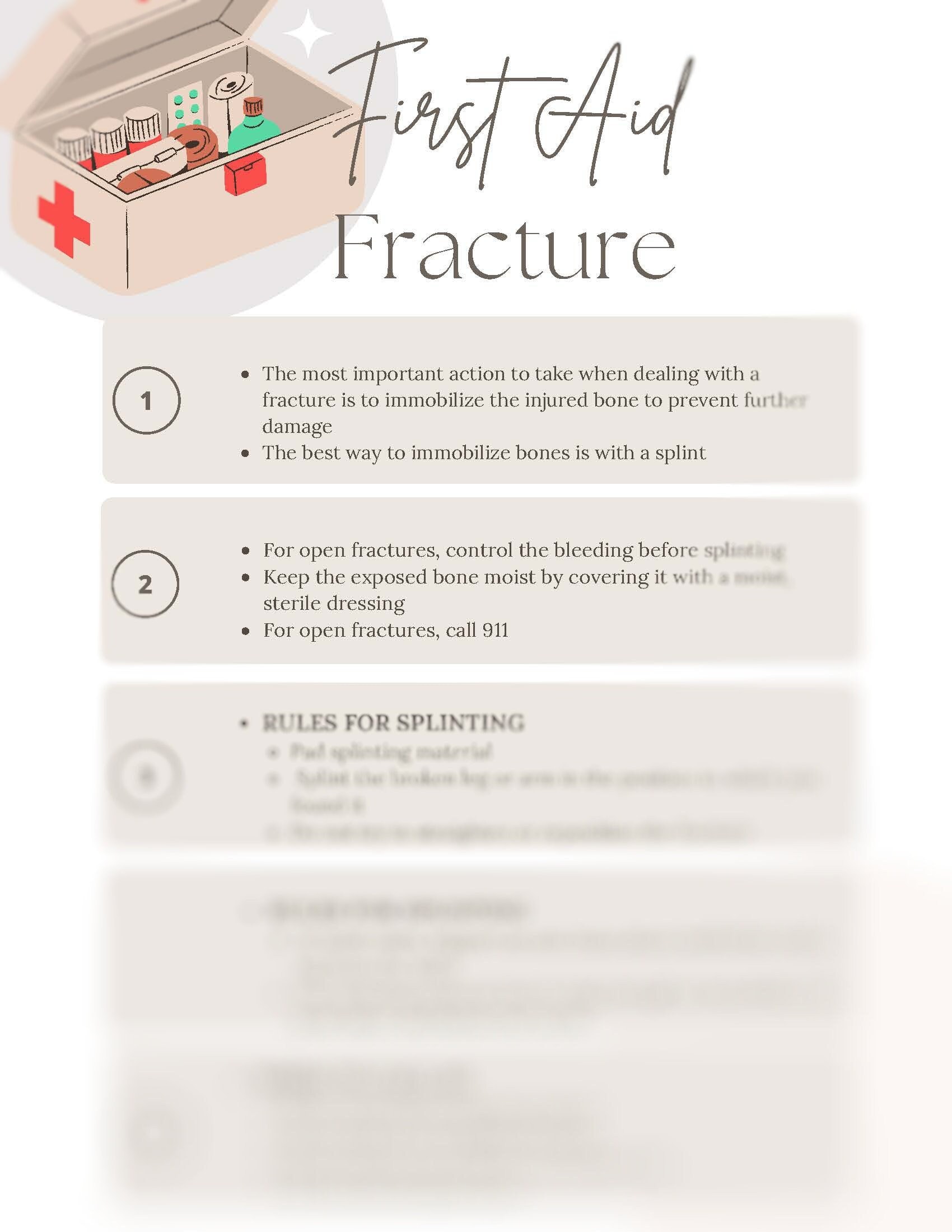 First Aid For Fractures