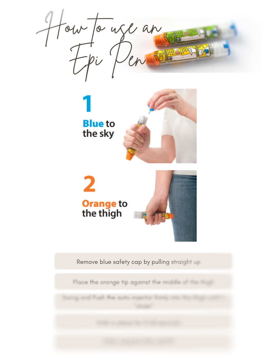 School and Epi Pens How to Use an Epi Pen Infographic School - Etsy