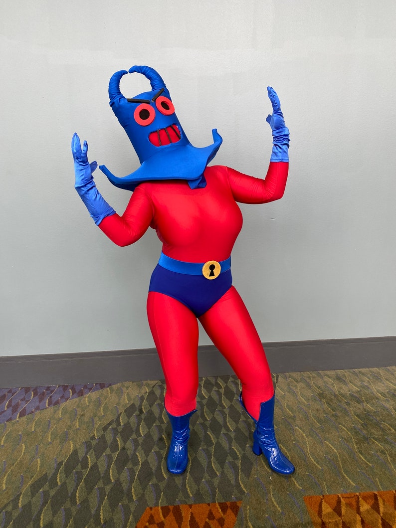 Man Ray Spongebob Inspired Costume Head Piece Bodysuit Briefs Belt