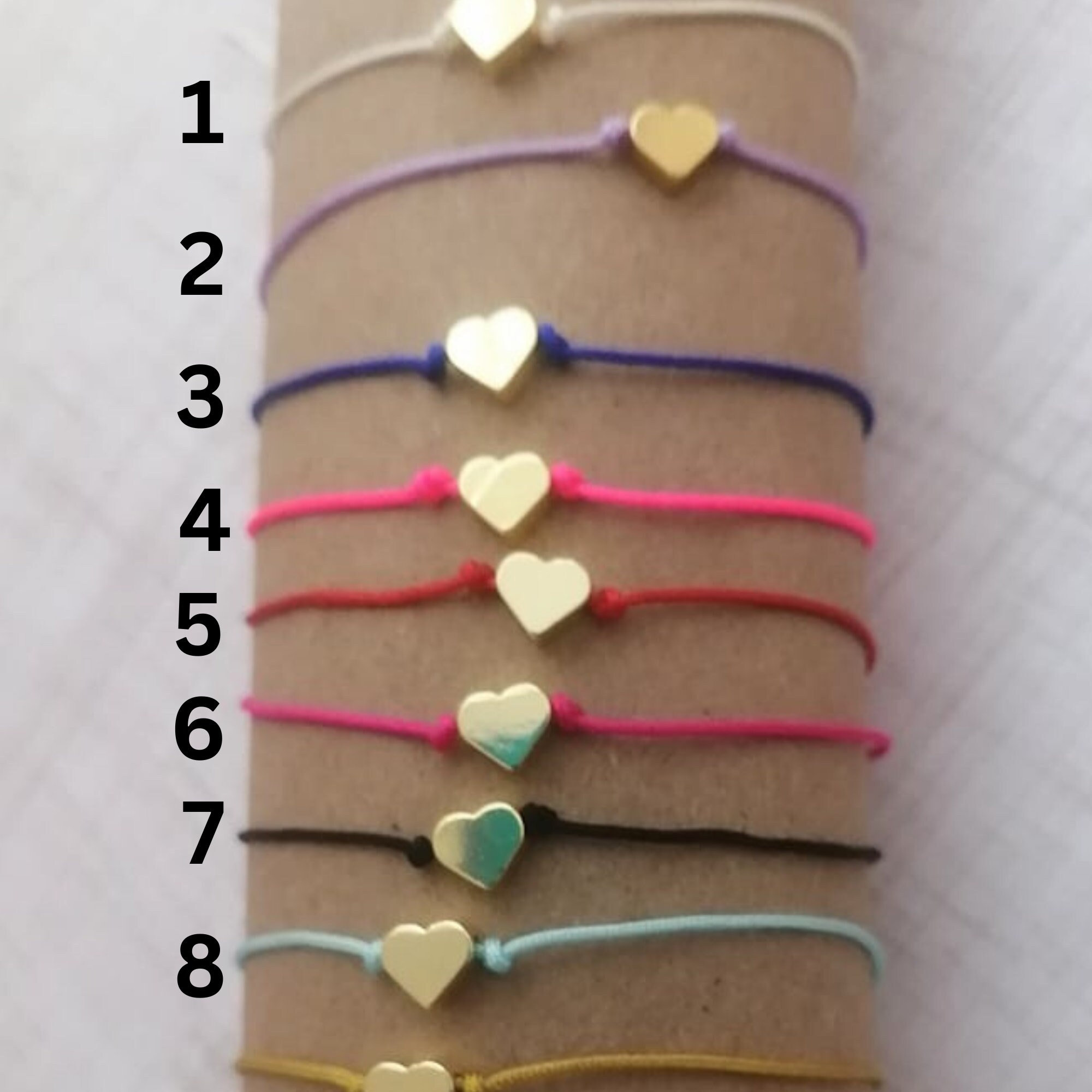 Heart String Bracelet Friendship Heart Bracelet Adjustable - Etsy