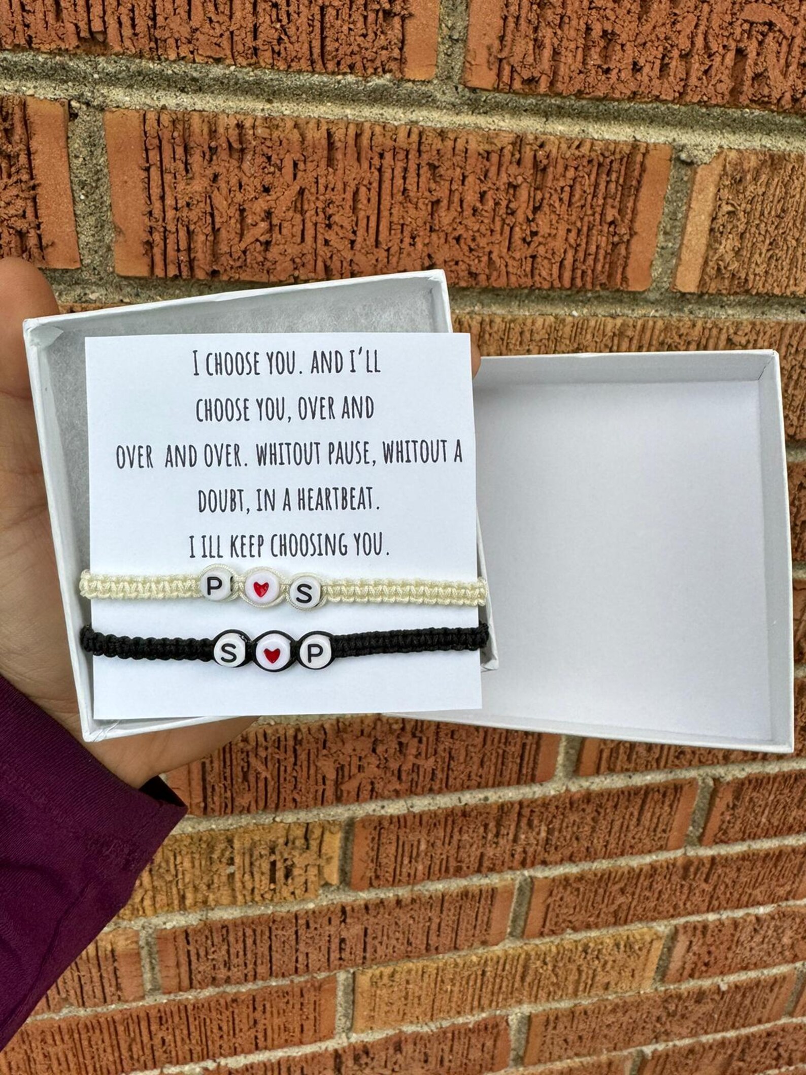 Set Long Distance Couple Bracelet , Gift for Couples, Matching ...