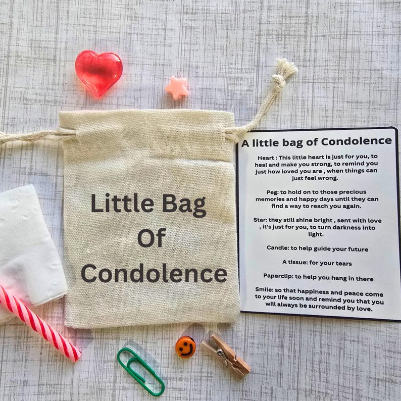 Condolence Gift Loss, Gift From Heaven, Little Bag of Condolence to Her ...