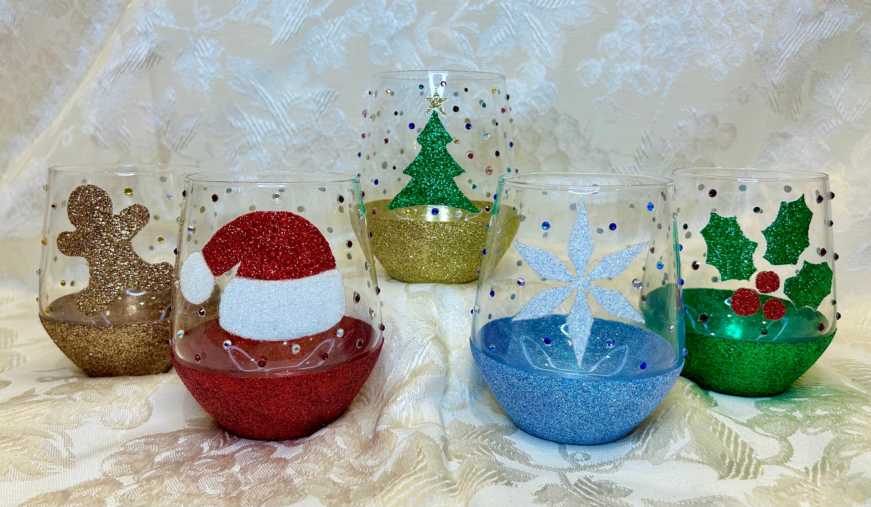 Christmas Glassware - Etsy