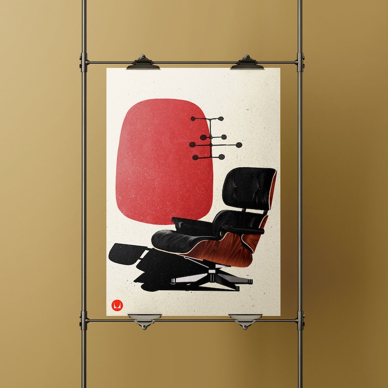 Eames Lounge Chair Digital Print, Charles and Ray Eames, Bauhaus Poster ...