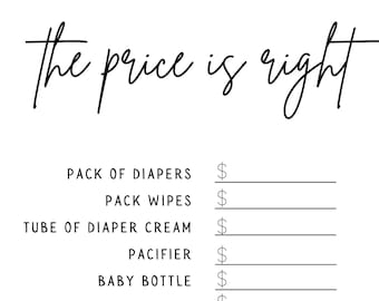 Greenery the Price is Right Game | the Price is Right Baby Edition ...