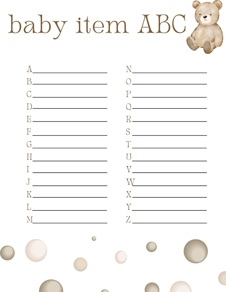 Teddy Bear Theme Baby Shower Game Bundle | Baby Shower Games | Baby ...