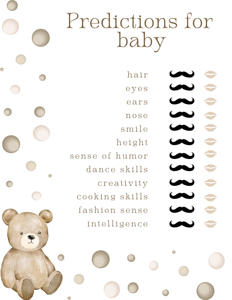 Teddy Bear Theme Baby Shower Game Bundle | Baby Shower Games | Baby ...