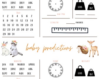 Minimalist Baby Prediction Chart | Minimalist Baby Shower Theme | Baby ...