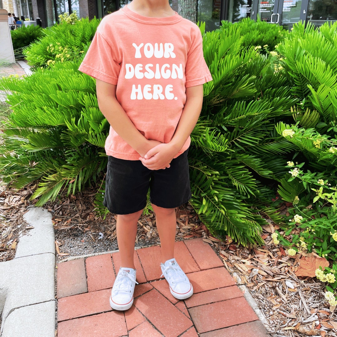 Terracotta Kids Comfort Colors 9018 Youth T Shirt Mockup Model Toddler ...