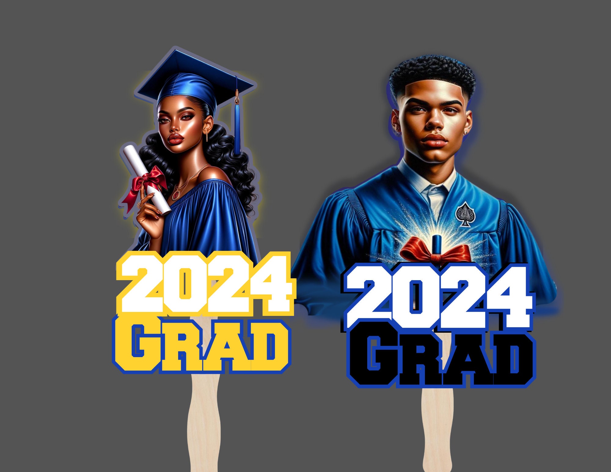 Class of 2024 Graduation Fan Template Digital Download for Canva - Etsy