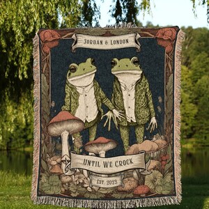 Goblincore Frog and Toad Blanket Anniversary Gift Tapestry Woven Throw ...