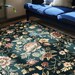 Deep Sea Green Room Accent Rug Classic Ornate Statement Rug With Blue ...