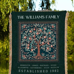 Dark Cottagecore Family Tree of Life Tapestry Custom Heritage Wall ...
