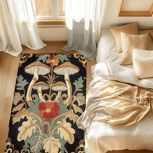 Woodland Fungi Living Room Rug | Mushroom Bedroom Boho Living Room Home ...