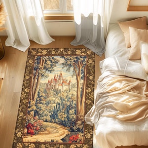 Book Nook Fairytale Castle Entryway Rug | Woodland Fairycore Bohemian ...
