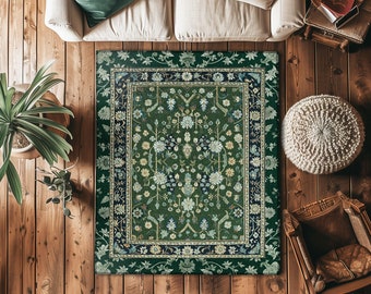 Dark Floral Cottagecore Rug Bohemian Aesthetic Living Room Home Decor ...