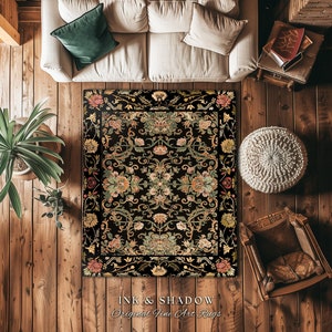 Floral Maximalism Accent Rug Boho Folklore Aesthetic Danish Home Decor ...