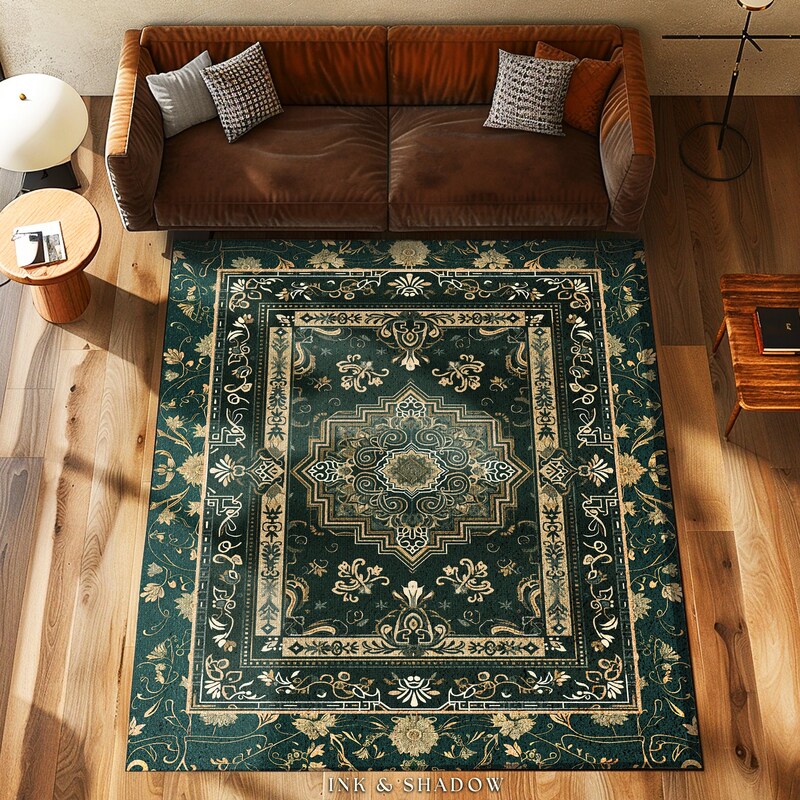 Dark Green Rug - Etsy