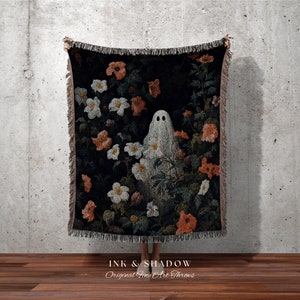 Victorian Gothic Floral Room Decor Occult Ghost Blanket Woven Tapestry ...