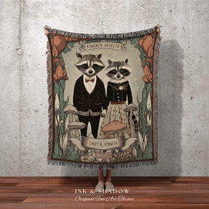 Custom Raccoon Couples Blanket | Cottagecore Couple Gothic Raccoon ...