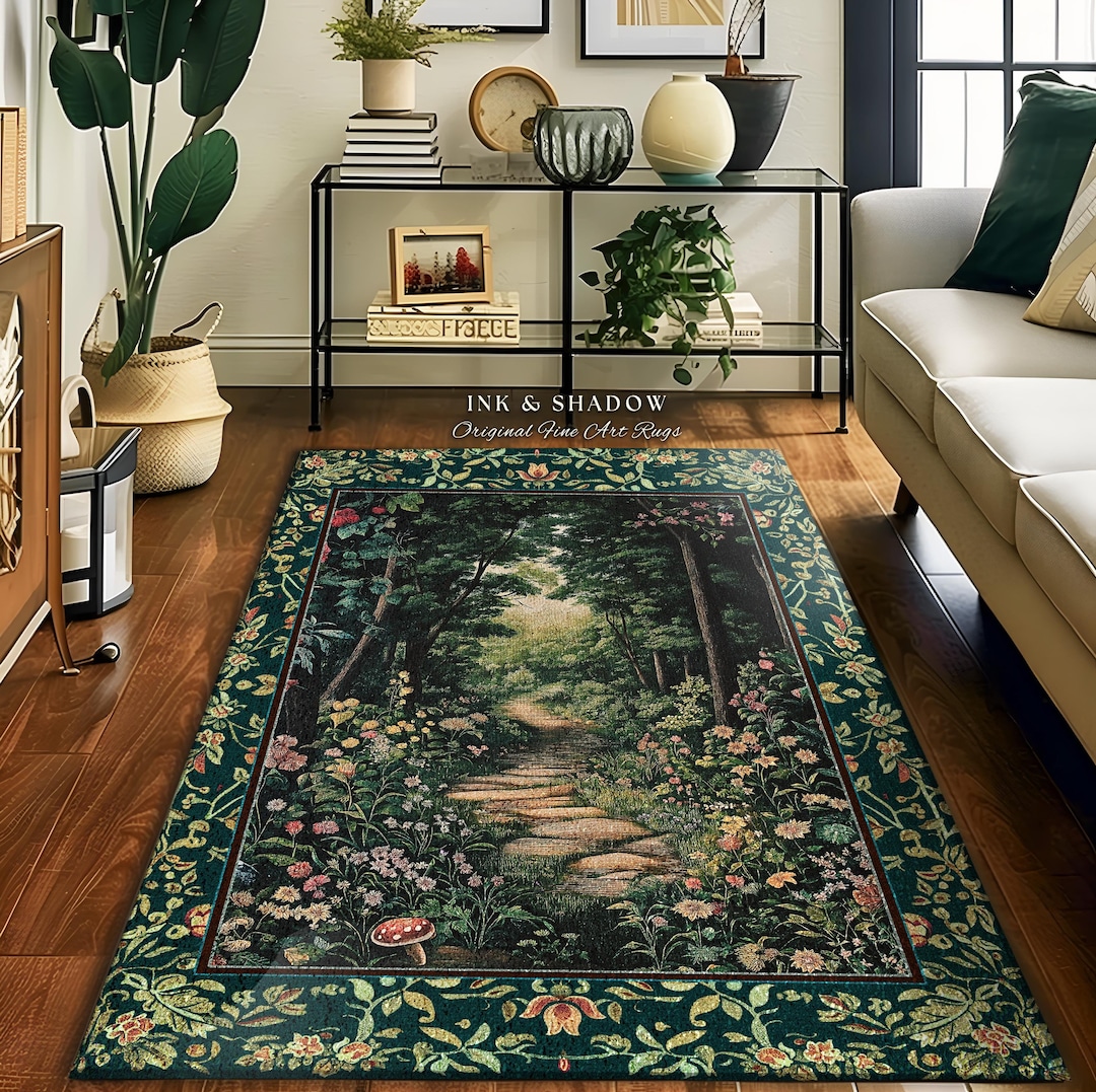 Woodland Forest Cottagecore Rug | Fairycore Aesthetic Magical Woodland ...