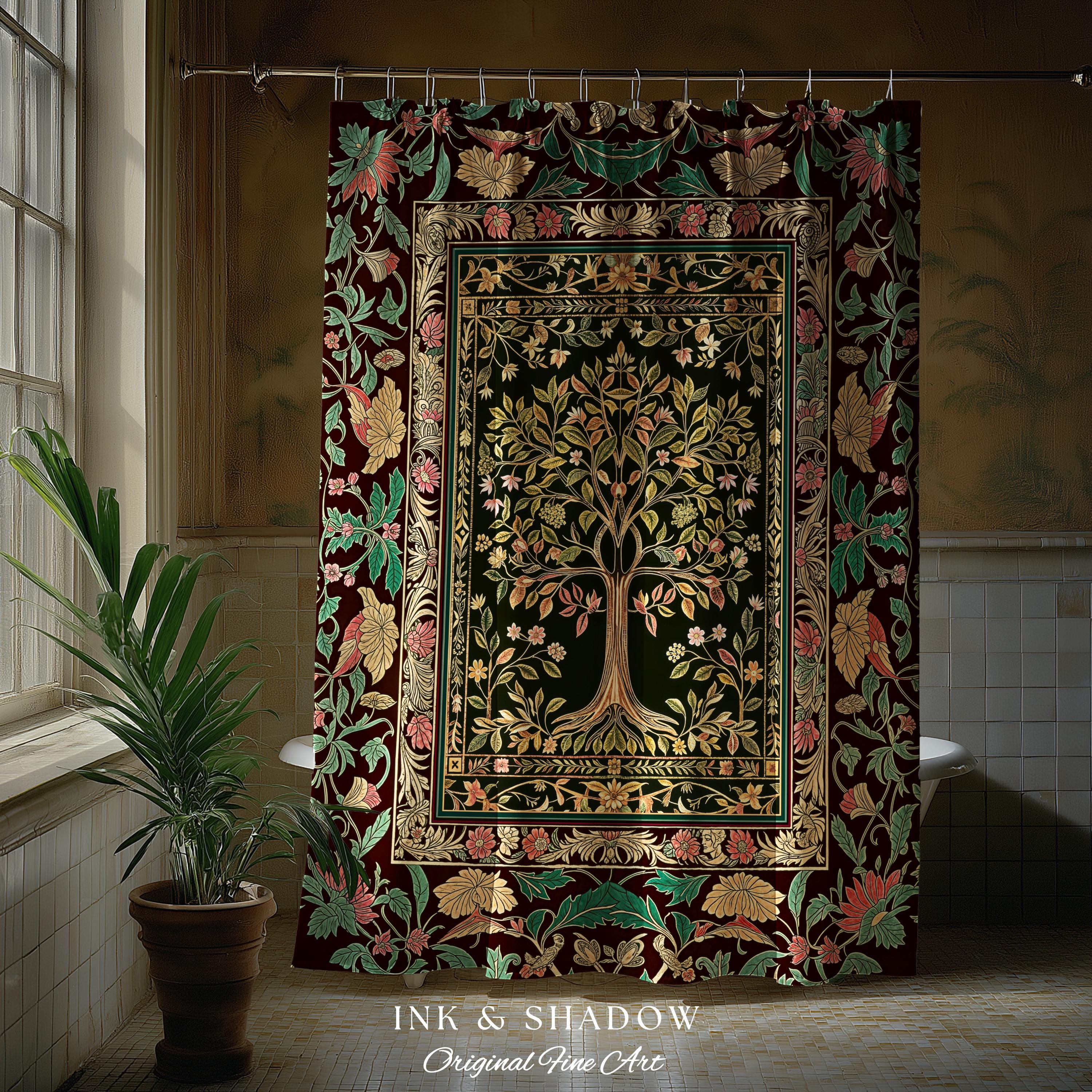 Whimsical Floral Tree of Life Shower Curtain | Eclectic Botanical ...