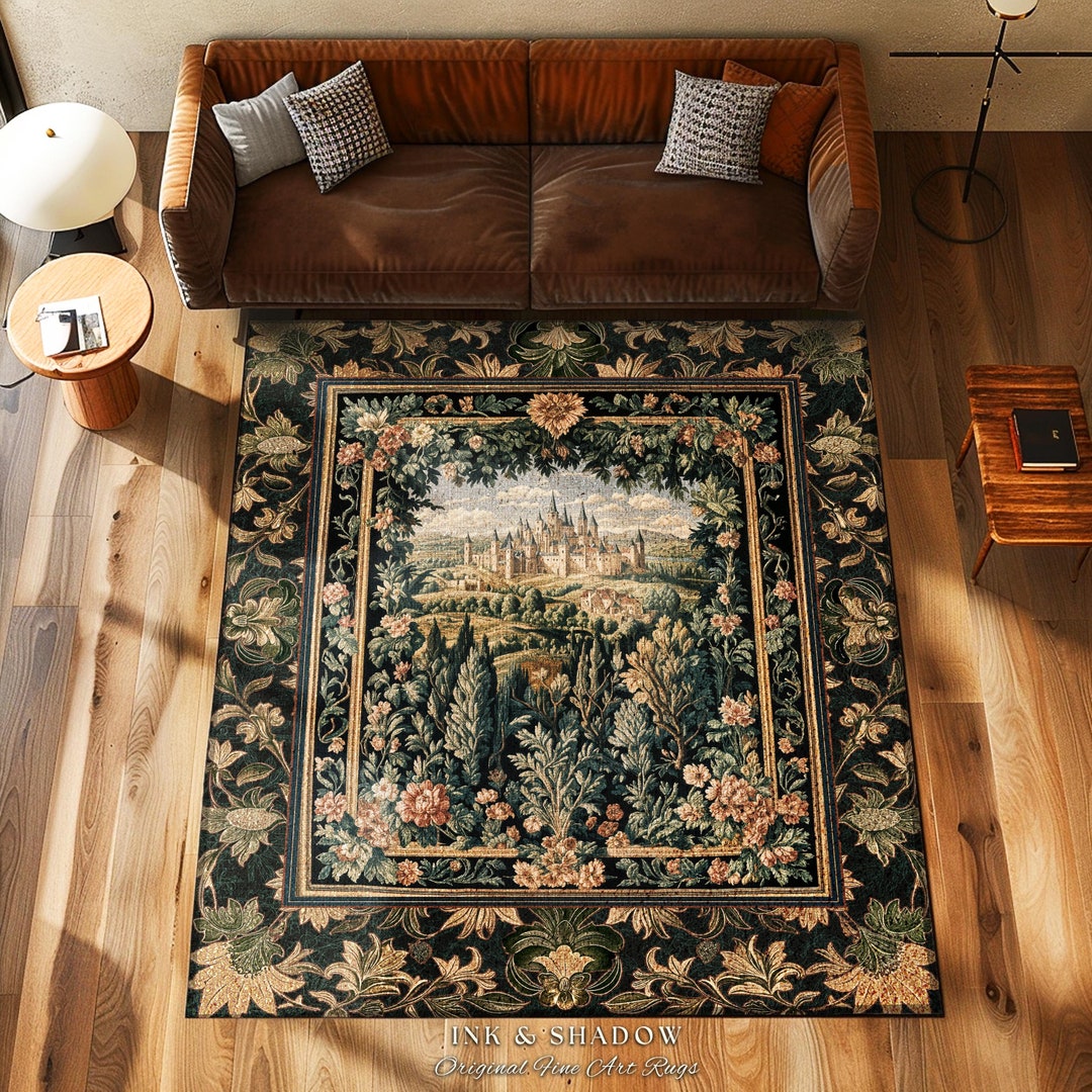 Dark Academia Victorian Royal Rug | Fantasy Home Accent Decor Woodland ...
