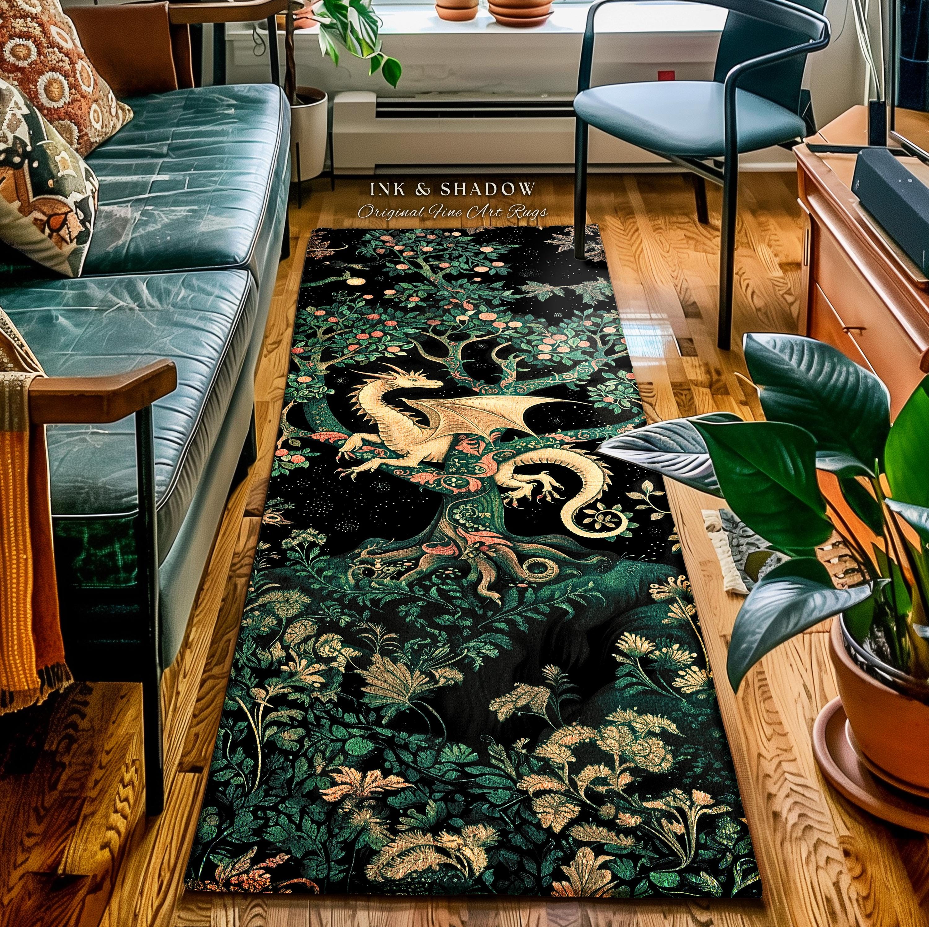 Enchanted Forest Dragon Runner Dark Woodland Gothic Forestcore Rug ...