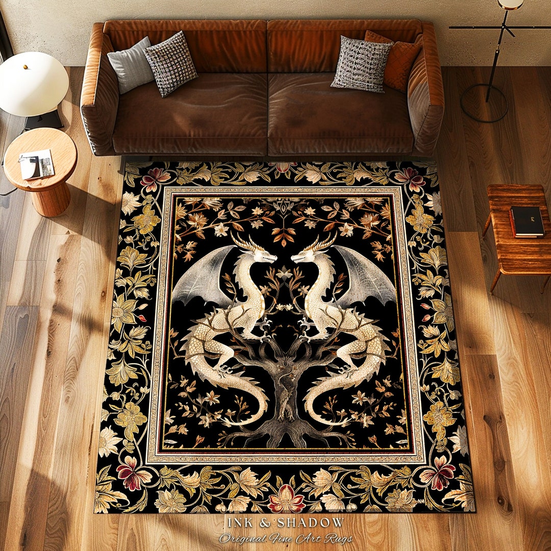 Ethereal Dragon Lover Rug Magical Fantasy Gothic Decor | Enchanted ...
