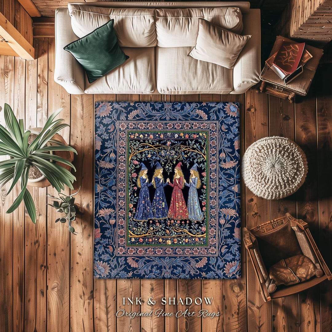 Medieval Coven Celestial Accent Rug | Moody Aesthetic Witches Enchanted ...