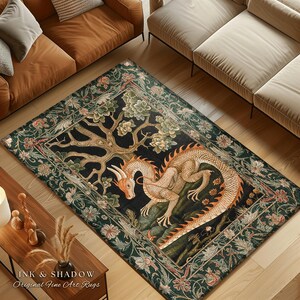 Enchanted Woods Dragon Rug | Medieval Aesthetic Fairytale Nursery Decor ...