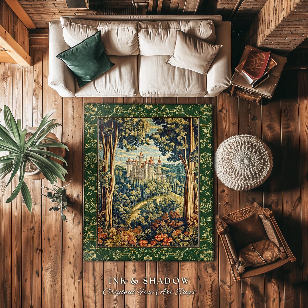 Fairytale Aesthetic Castle Rug Fairycore Area Rug Folklore Inspired ...