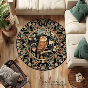 Whimsical Book Nook Owl Rug | Woodland Room Decor William Morris ...