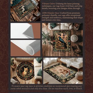 Crowcore Area Rug Woodland Gothic Room Decor William Morris Inspired ...