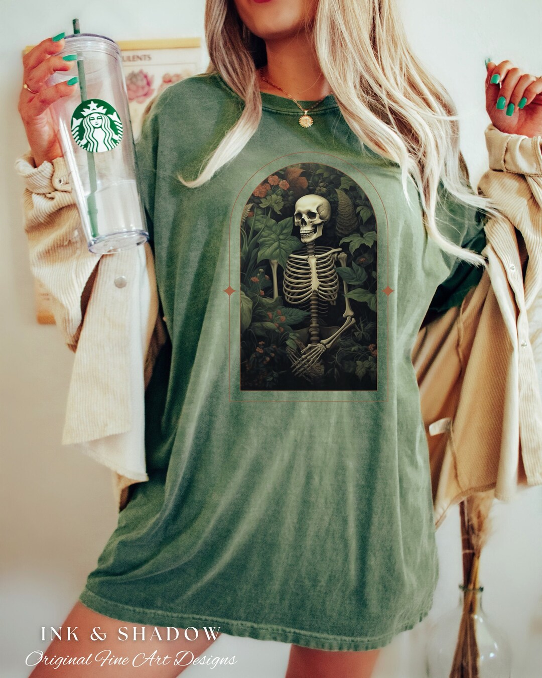 Occult Aesthetic Skeleton Art Macabre Shirt Comfort Colors - Etsy