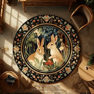 Bunnies in the Woodland Rug Spring Bunnies Room Decor William Morris ...