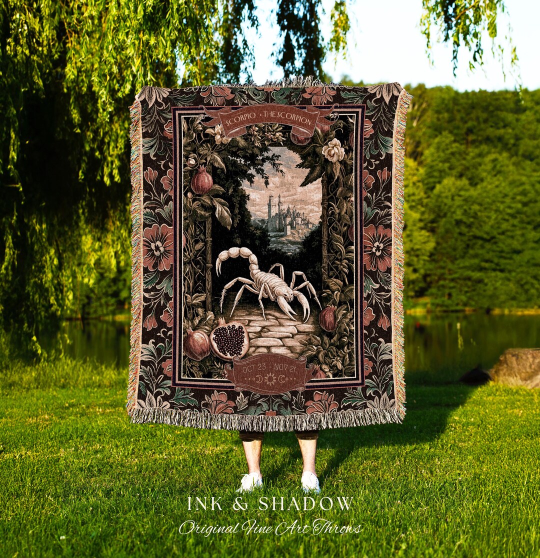 Victorian Gothic Scorpio Zodiac Tapestry Light Academia Mythic Medieval ...