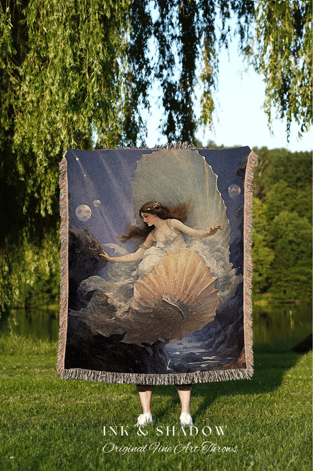 Venus Mermaid Renaissance Blanket Celestial Mermaid Cottagecore Decor ...