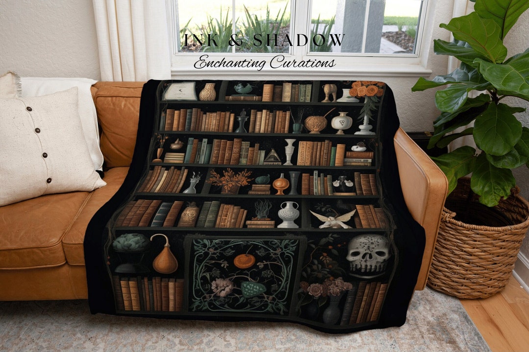 Dark Cottagecore Book Throw Blanket Goth Home Decor Dark Academia Book ...