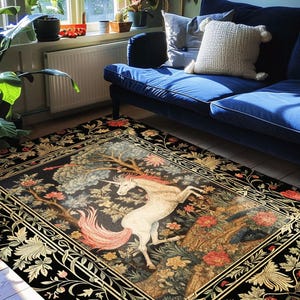 Folklore Unicorn Rug | Princesscore Room Decor William Morris Inspired ...