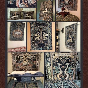 Dark Maximalist Dragon Throw Blanket Woven | Victorian Floral Woodland ...