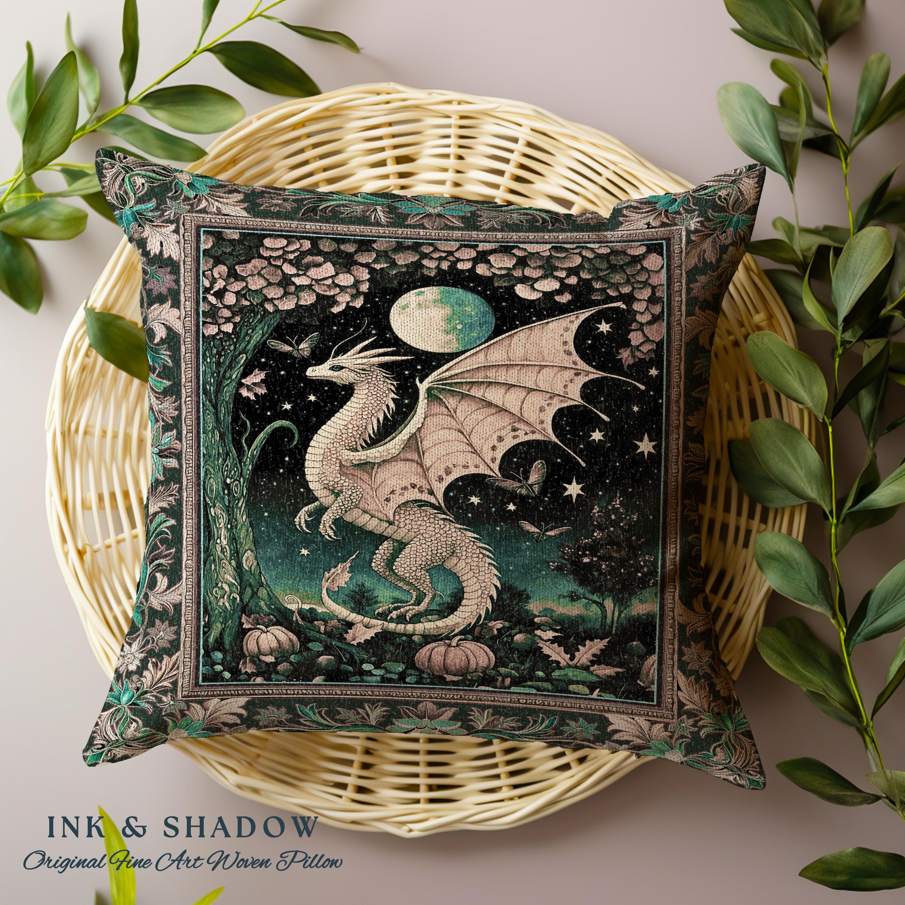 Witchy Whimsigothic Enchanted Night Moonlit Mystic Dragon Pillow ...