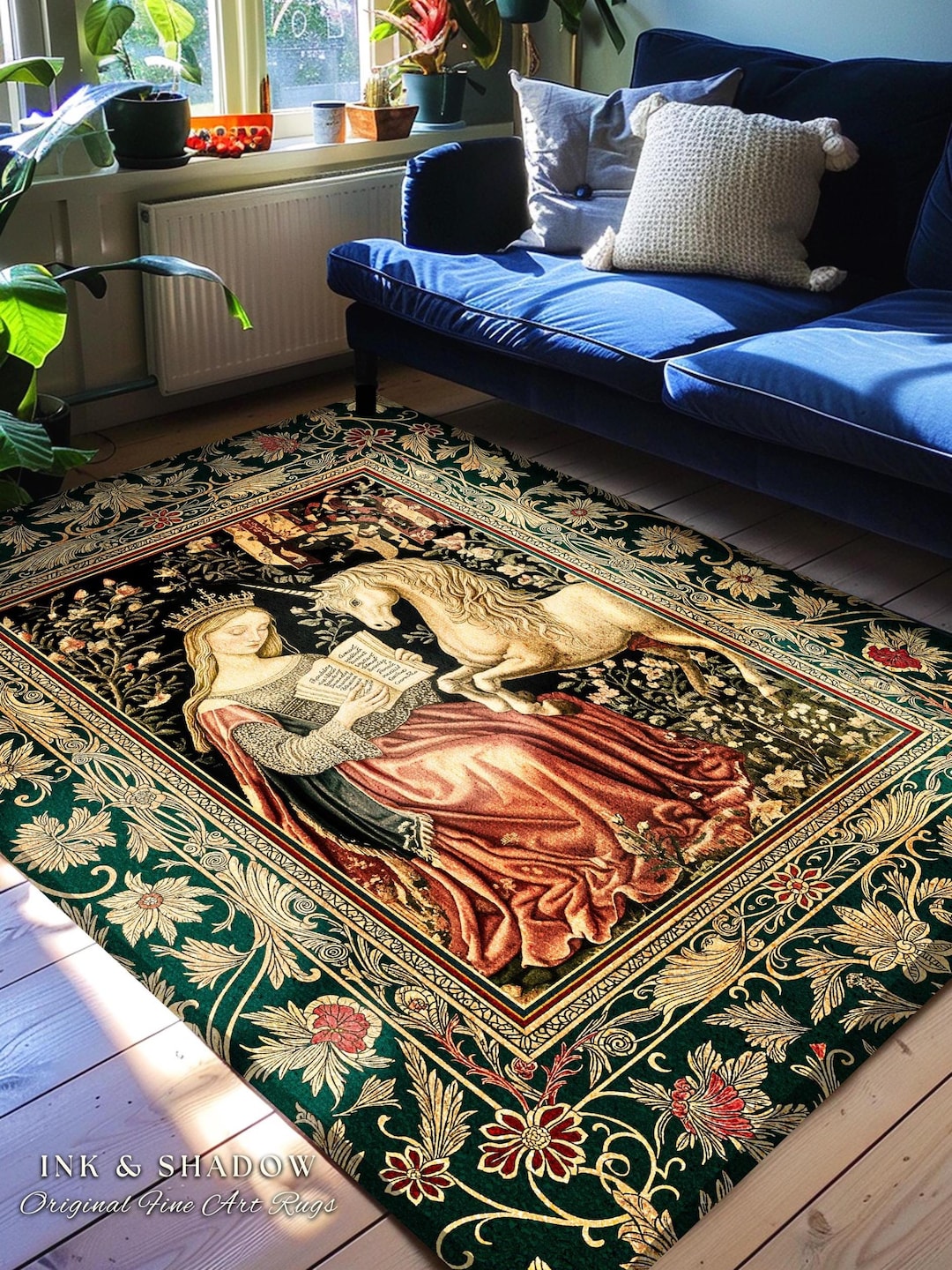 Baroque Storybook Rustic Area Rug | Storybook Royalcore Decor Dark ...