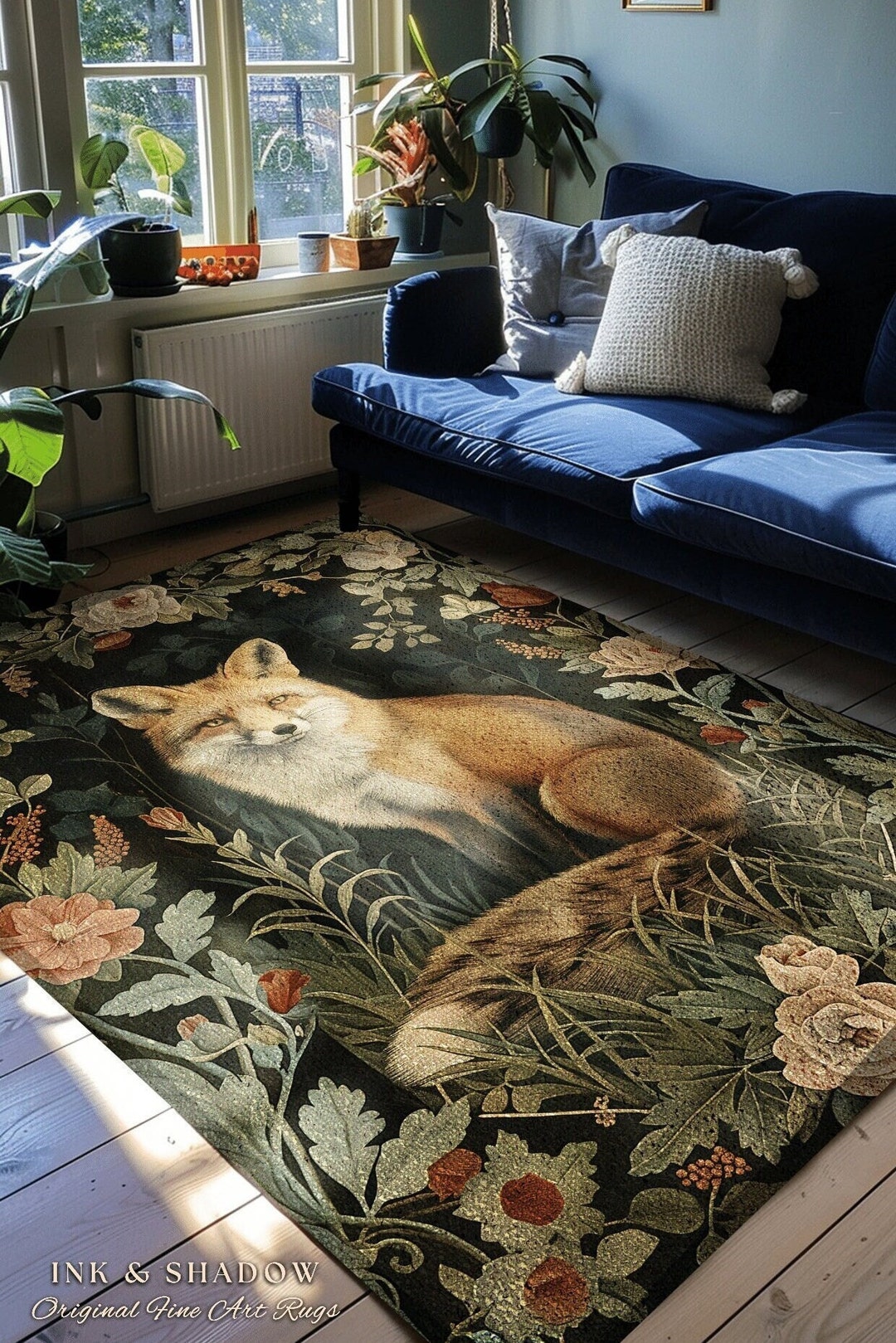 Forest Fox Botanical Floor Mat Fairycore Room Decor William Morris ...