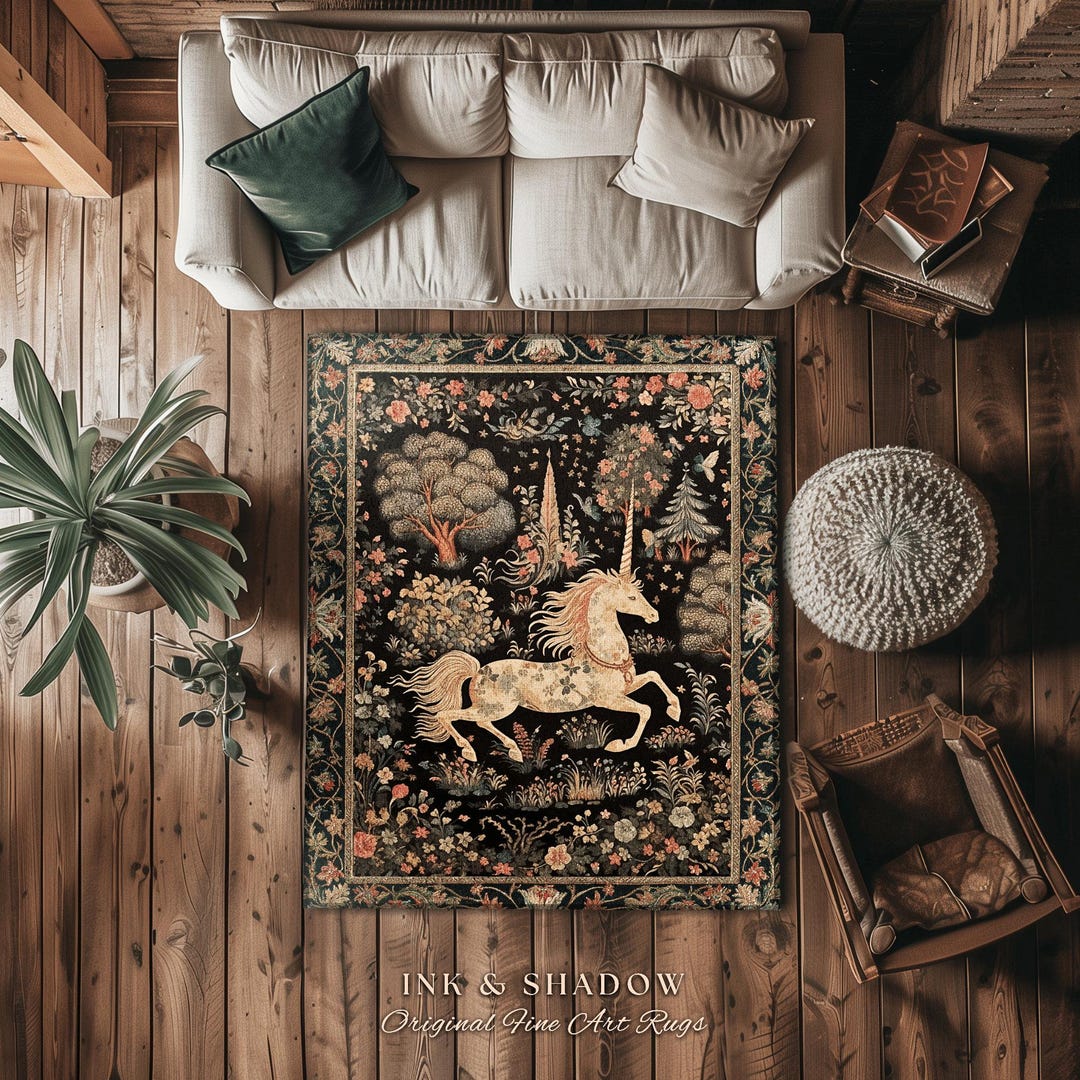 Fairy Grunge Unicorn Rug | Folklore Aesthetic Nursery Decor Morris ...