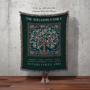 Dark Cottagecore Family Tree of Life Tapestry Custom Heritage Wall ...