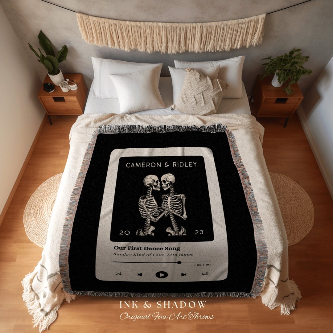 Couples Custom Song Blanket | Woven Tapestry Custom Best Friend Blanket ...