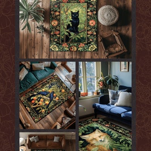 Woodland Gothic Raven Rug Crowcore Home Decor | Cottagegoth Moody ...