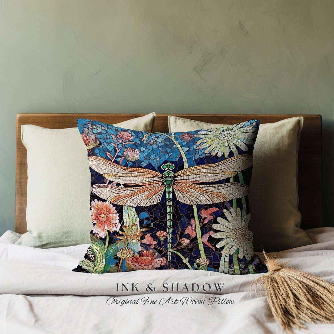 Whimsical Dragon Fly Accent Pillow | Dragonfly Cushion Woodland Forest ...
