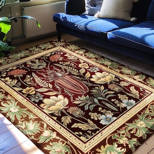 Enchanted Forest Dark Nature Theme Insects Decor Woodland Gothic Rug ...